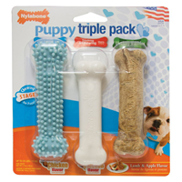 Nylabone Puppy Triple Pack Blue Dog Chew Toy - Care-A-Lot Pet Supply